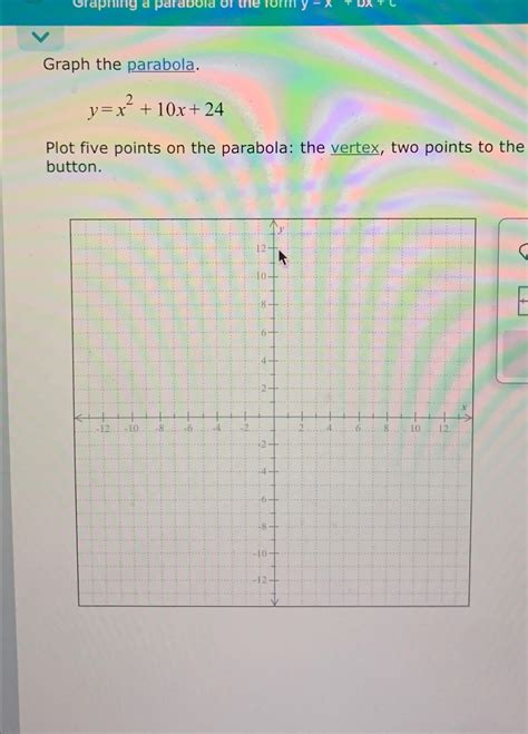 Solved Graph The Parabola Y X2 10x 24Plot Five Points On The Chegg