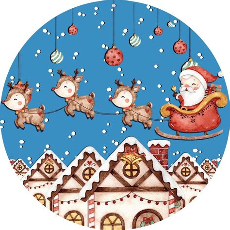 Painel Redondo Tecido Sublimado D Natal WRD Shopee Brasil