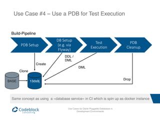 Use Cases For Oacle Pluggable Databases In Development Environments PPT
