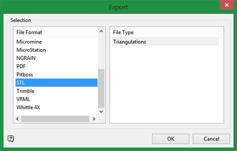 Vulcan File Export Export Triangulations To Stl