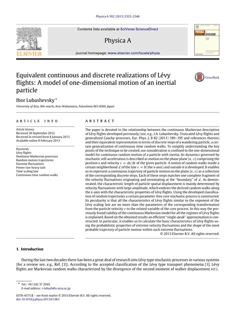 Pdf Realization Of Levy Walks As Markovian Stochastic Processes