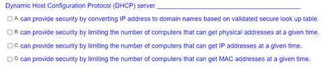 Solved Dynamic Host Configuration Protocol Dhcp Server A Chegg