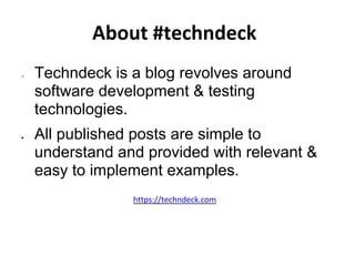 Techndeck For Programmers Entrepreneurs Ppt