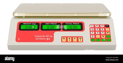 Electronic Price Computing Scale Closeup D Rendering Isolated On White Background Stock Photo