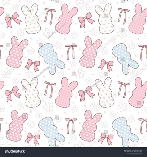 Coquette Easter Bunny Peep Seamless Pattern Stock Vector Royalty Free 2429797761 Shutterstock
