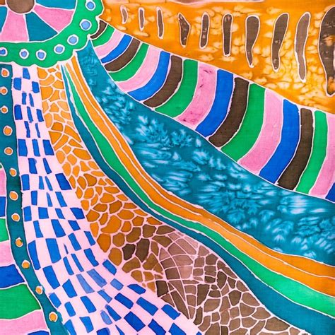 Premium Photo Decor Of Silk Scarf Drawn In Batik Technique