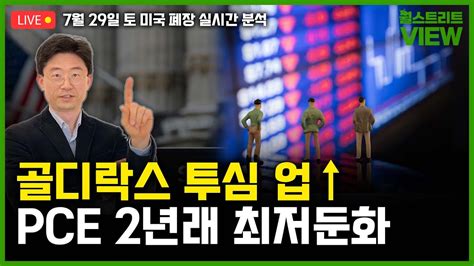 Live 6월 개인소비지출·2분기 고용비용 증가율 2년래 최저 골디락스 리스크 ‘온 엑손모빌 순익 반토막 윤원섭