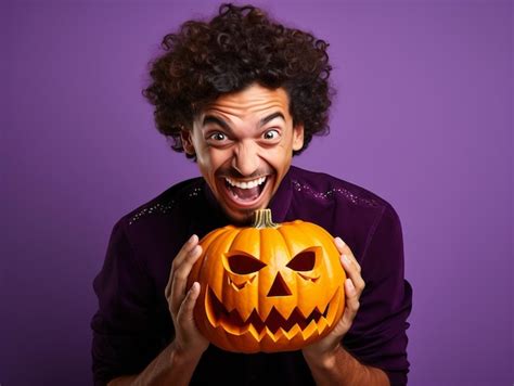 Premium Ai Image Man In A Halloween Costume With A Playful Pose