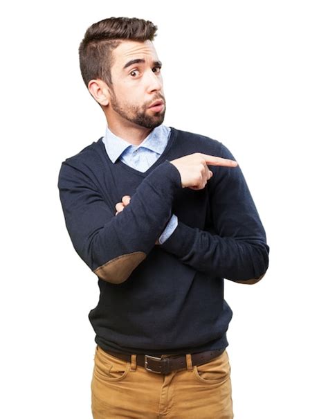 Free Photo Man Pointing Her Left