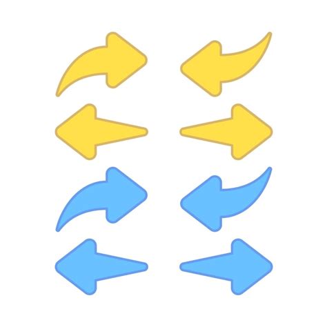 화살표 는 파란색 과 노란색 으로 정해져 있다 무료 벡터