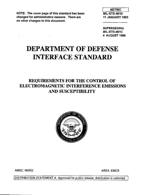 Mil Std 461d Pdf Electromagnetic Interference Hertz