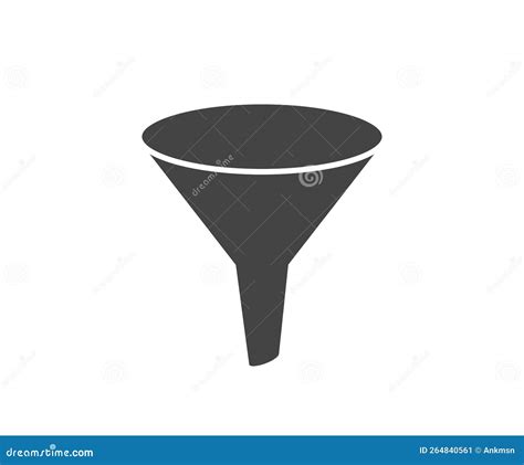 funnel icon vector sort sign filter symbol black and white stock
