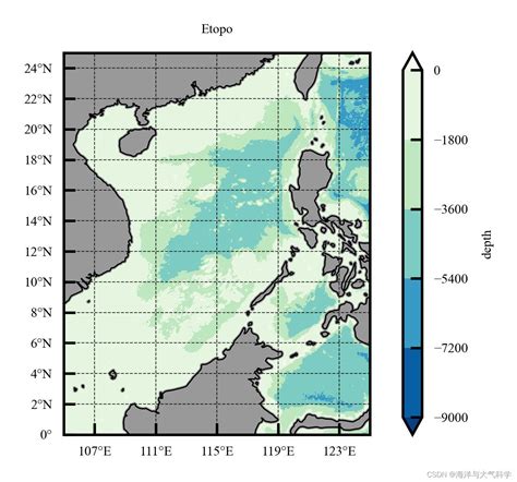 【python海洋专题八】cartopy画地形水深图的contourf填充间隔数调整contourf设置颜色间隔 Csdn博客