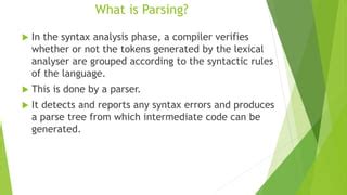 Parsing LL 1 SLR LR 1 PPT
