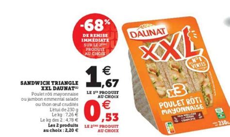 Offre Sandwich Xxl Daunat Chez Auchan
