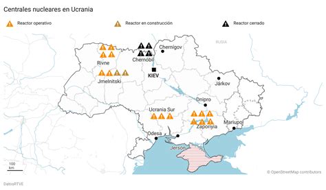 El Mapa De Las Centrales Nucleares En Ucrania Cuatro Plantas Y 15
