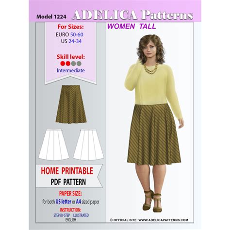 Adelica Pattern 1224 Plus Size Skirt Sewing Pattern Textillia