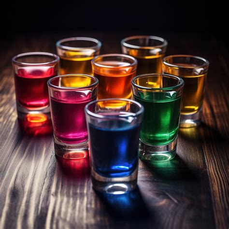 Premium Ai Image A Group Of Glasses With Different Colors Of Liquid