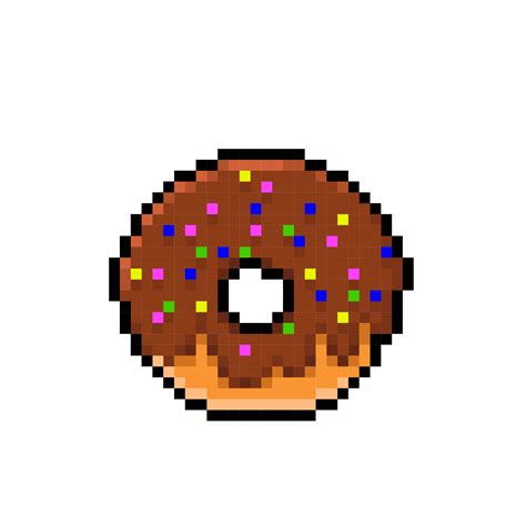 Chocolate Cream Doughnut In Pixel Art Style Vector Art At Vecteezy
