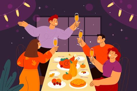 Images De Illustration Repas Festif Téléchargement Gratuit Sur Freepik