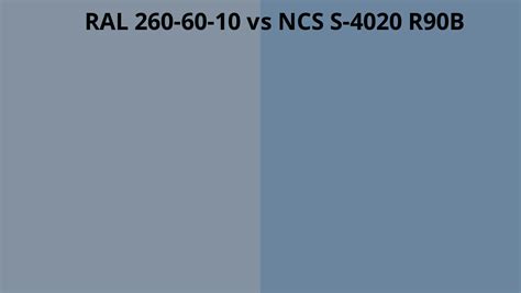 Ral 260 60 10 Vs Ncs S 4020 R90b Ral Colour Chart Uk