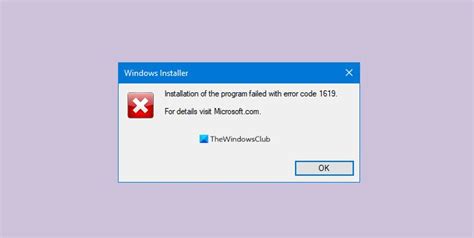 Windows Installer Error Installation Of The Program Failed