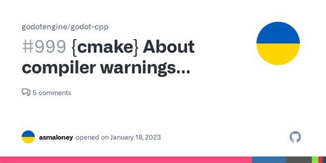 Cmake About Compiler Warnings · Issue 999 · Godotenginegodot Cpp