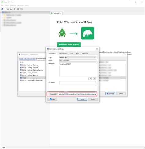 Connecting To Mongodb Replica Set On Atlas Using Robo3t