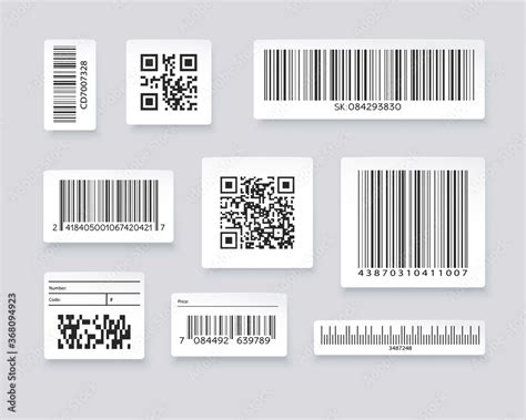 QR Codes And Barcode Labels Supermarket Scan Code Bars Industrial Barcode Labels Barcode