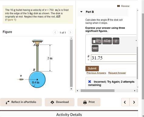 Review The G Bullet Having A Velocity Of V Ms Is Fired Into The Edge Of The Kg Disk As