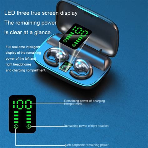 S19 무선 이어 클립 소음 차단 Bluetooth 헤드폰 골전도 지연 없음 헤드셋흰색