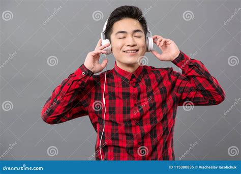 Nice Happy Man Closing His Eyes Stock Image Image Of Entertainment
