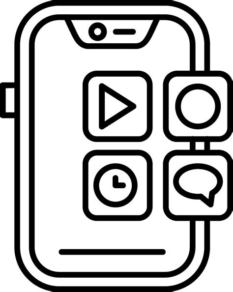Mobile Application Line Icon 36578146 Vector Art At Vecteezy