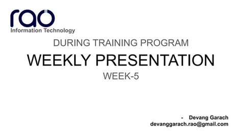 Overview Of React Js Internship Presentation Week 5 Ppt