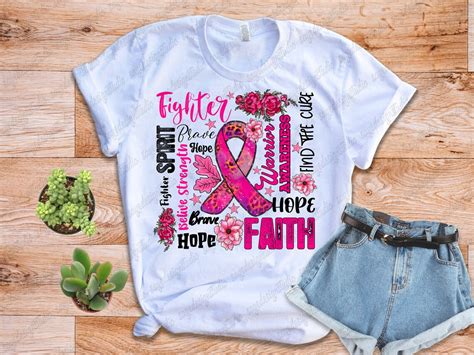 Faith Hope Love Png Cancer Ribbon Png Breast Cancer Etsy