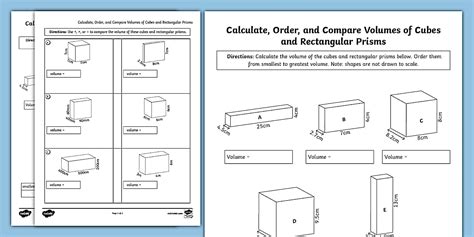Sixth Grade Calculate Order And Compare Volumes Of Cubes And Rectangular