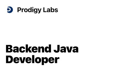 backend java developer at prodigy labs