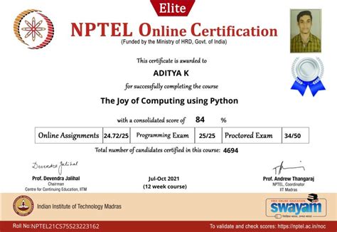 aditya k on linkedin python computing nptel iitr grateful 14