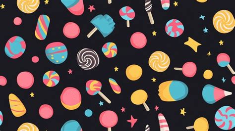 Cute Tiny Candy Pattern Premium Ai Generated Image
