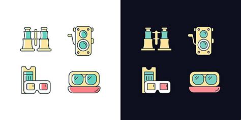 Icon In Rgb Color With A Vintage Typewriter For Dark Theme Vector Illustration Linear Logo