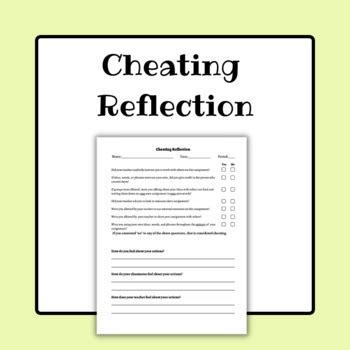 Cheating Reflection By Middle School With Ms Ritchie TPT