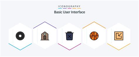 Basic Filledline Icon Pack Including Import Web Bin Set Basic