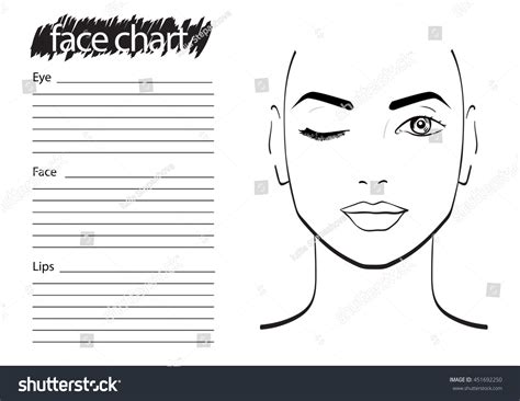 얼굴 차트 구성 아티스트 비어 있습니다템플릿벡터 스톡 벡터로열티 프리 451692250 Shutterstock