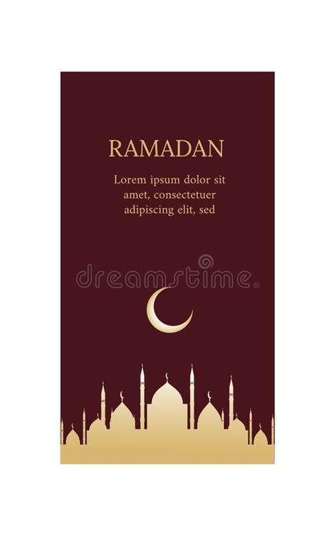 Ramadan Kareem Verticale Spandoeken Met Halve Maan En Moskee Dome