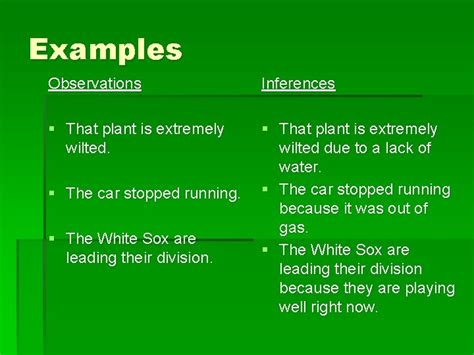 Fact Vs Inference What Is An Observation A