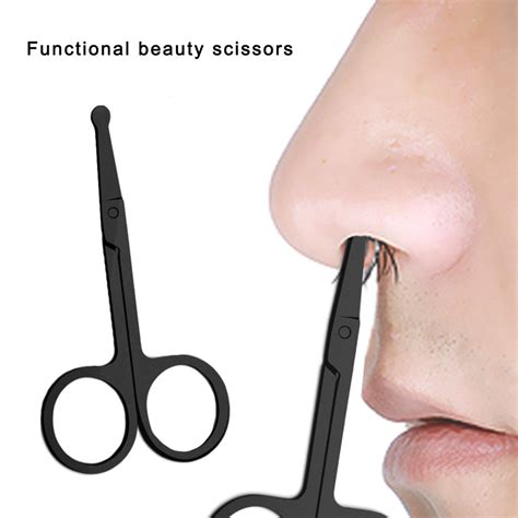Nose Hair Scissors Mini Stainless Steel Round Head Beauty Trimmer Nose