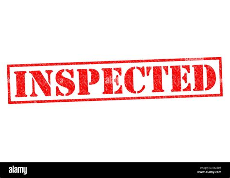 INSPECTED Red Rubber Stamp Over A White Background Stock Photo Alamy