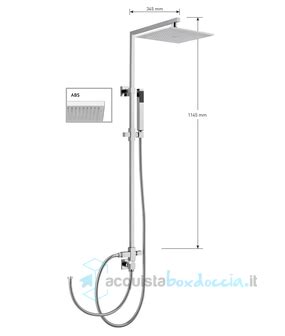 Vendita Kit Colonna Doccia Quadrata Con Deviatore Soffione Quadrato Abs
