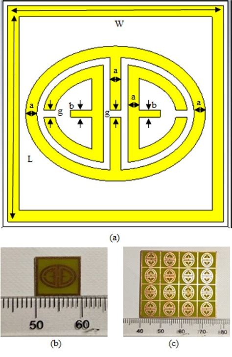 Metamaterial Unit Cell A Proposed Geometry B Fabricated Geometry