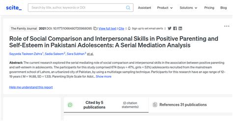 Role Of Social Comparison And Interpersonal Skills In Positive